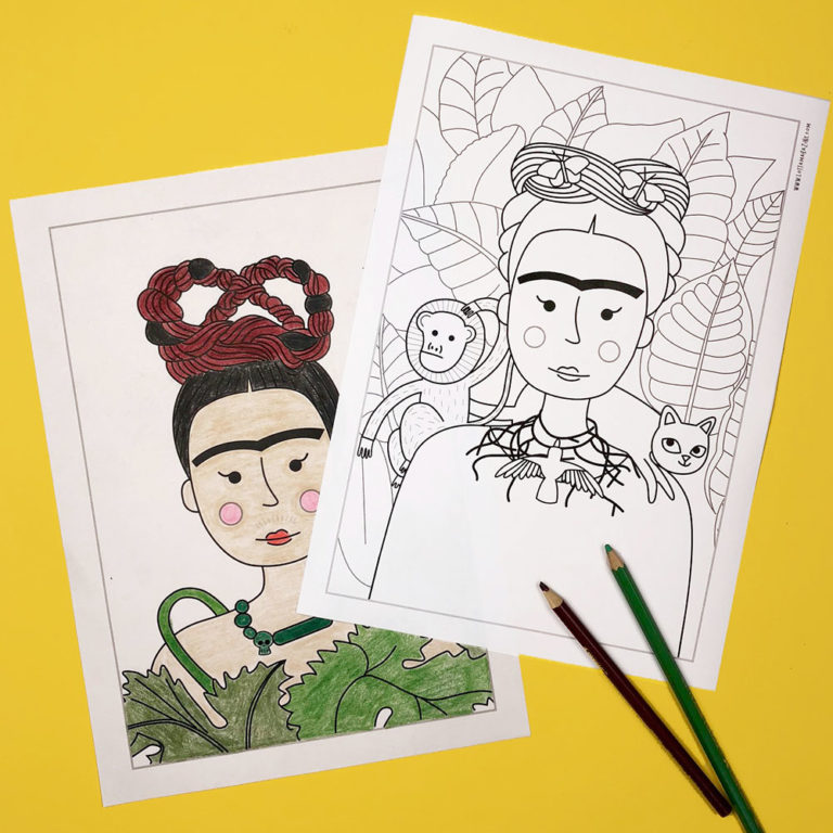Frida Kahlo colouring pages