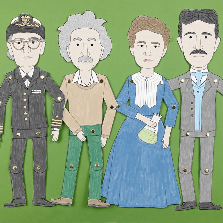 Famous scientist paper dolls