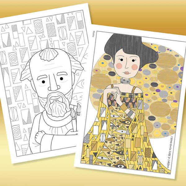 Gustav Klimt colouring pages
