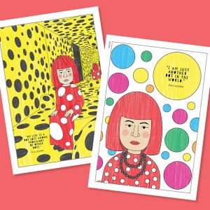 Yayoi Kusama colouring pages
