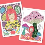 Yayoi Kusama colouring pages